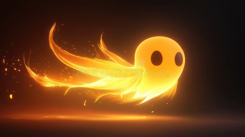 3D Cartoon Game Character Flying with Glow Effect Stock Illustration ...