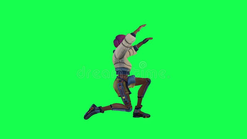 3d Cartoon Girl Throwing Grenade from Left Angle on Green Screenrender ...