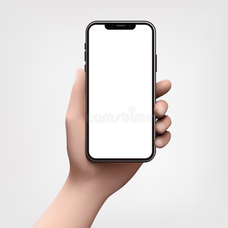 3d Cartoon Hand Holding Mobile Smart Phone. Stock Vector - Illustration ...