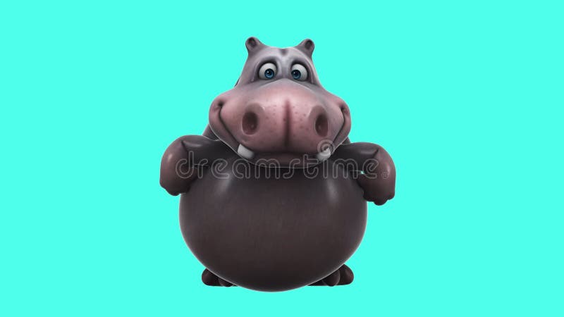 3D Cartoon Hippo with Thumbs Up and Down (with Alpha Channel Included ...
