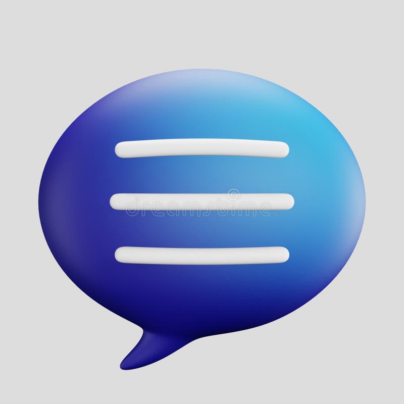 A 3D Cartoon Icon or Emblem of a Chat or Chat Bubble Communication App ...