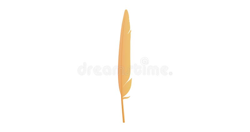A 3D Cartoon Icon or Emblem of a Feather or Light or Lightweight Stock ...