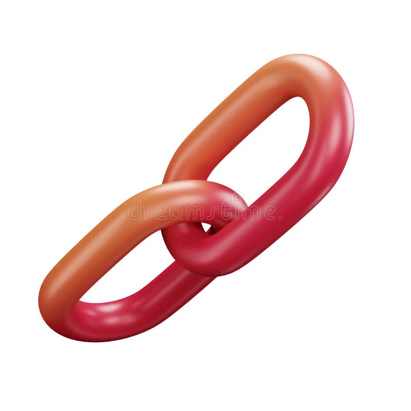 A 3D Cartoon Icon or Emblem of a Link or Locked or Chain Stock ...