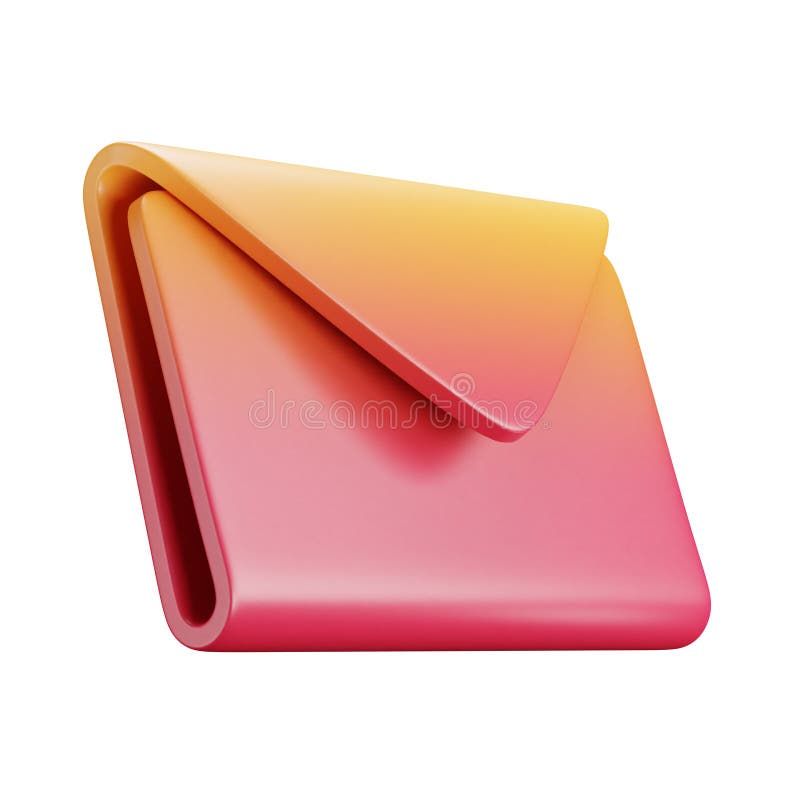 A 3D Cartoon Icon or Emblem of a Message Envelope or Mail Stock ...