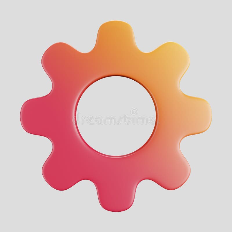 A 3D Cartoon Icon or Emblem of a Settings or Configuration or Adjust ...