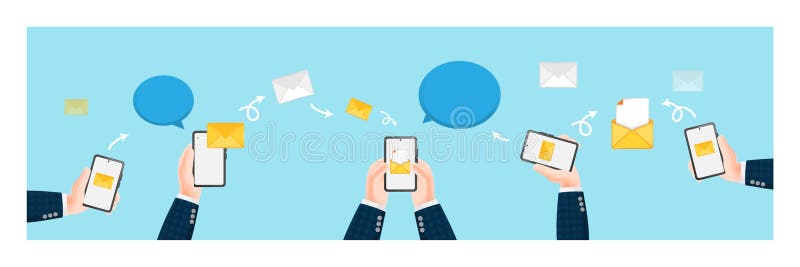 3D Cartoon Illustration. Communication Process Flow Concept Stock ...