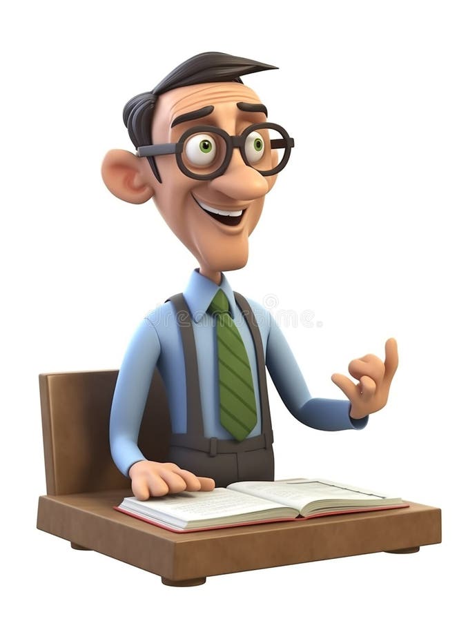 3D Cartoon Illustration Showing a Teacher Teaching in the Classroom ... 3D Cartoon Illustration Showing a Teacher Teaching in the Classroom ...