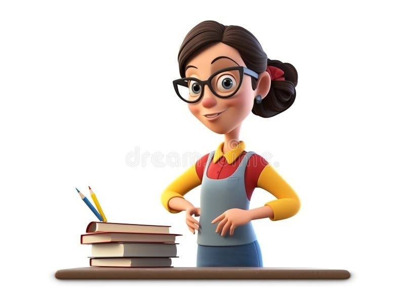 3D Cartoon Illustration Showing a Teacher Teaching in the Classroom ... 3D Cartoon Illustration Showing a Teacher Teaching in the Classroom ...