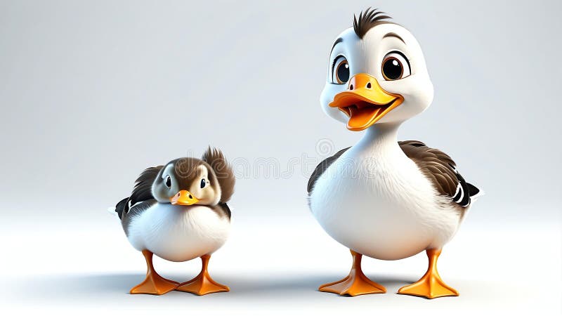 3d Cartoon Image of a Cute Happy Duck Isolated on Whit Ai Generated ...