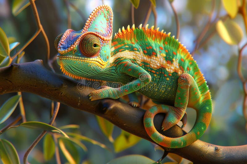 3d Cartoon Invent a Mischievous Chameleon that Can Change Color at Will ...
