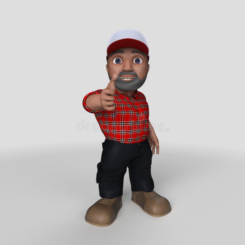 3D Cartoon Lumberjack Character Stock Illustration - Illustration of ...