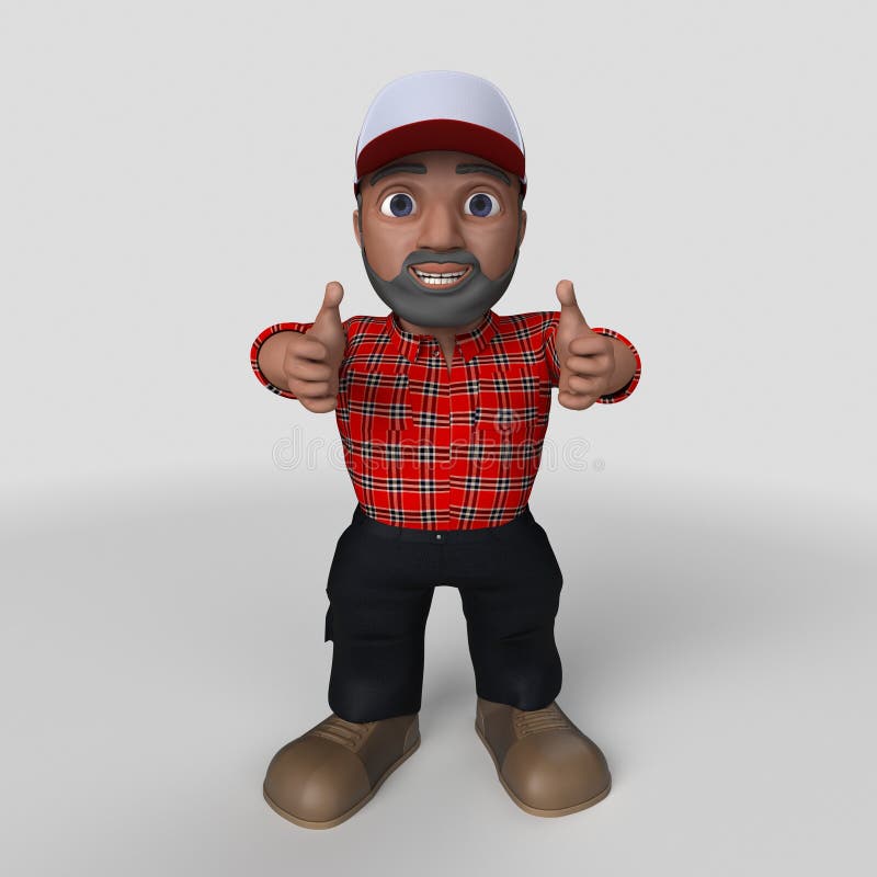 3D Cartoon Lumberjack Character Stock Illustration - Illustration of ...