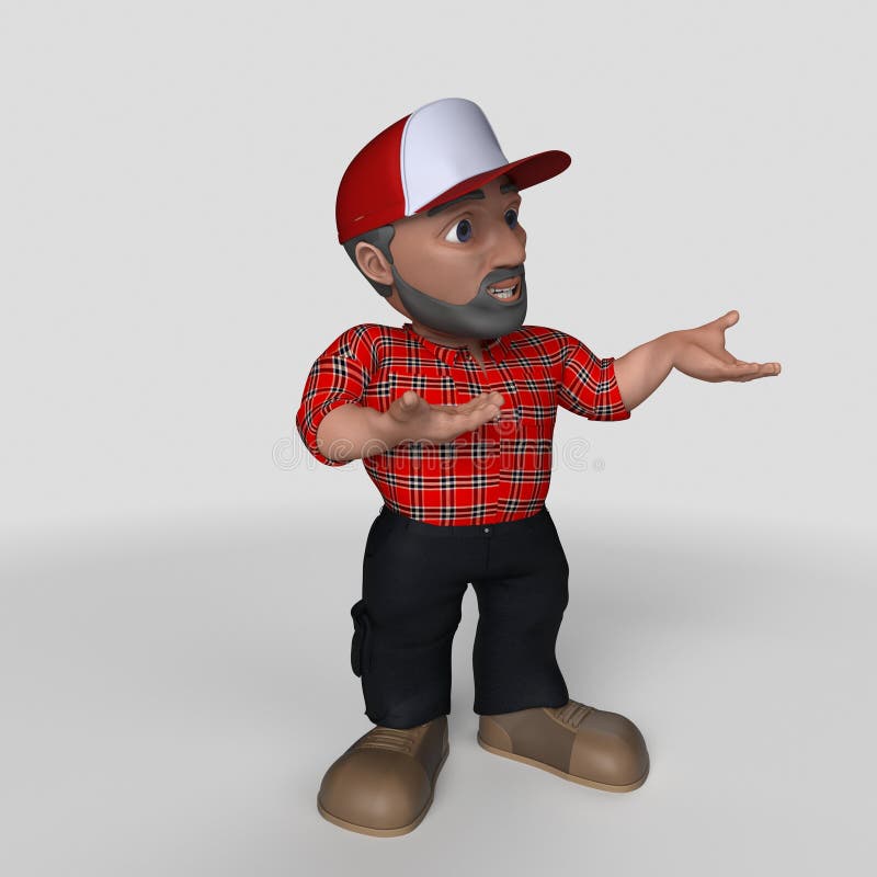 3D Cartoon Lumberjack Character Stock Illustration - Illustration of ...