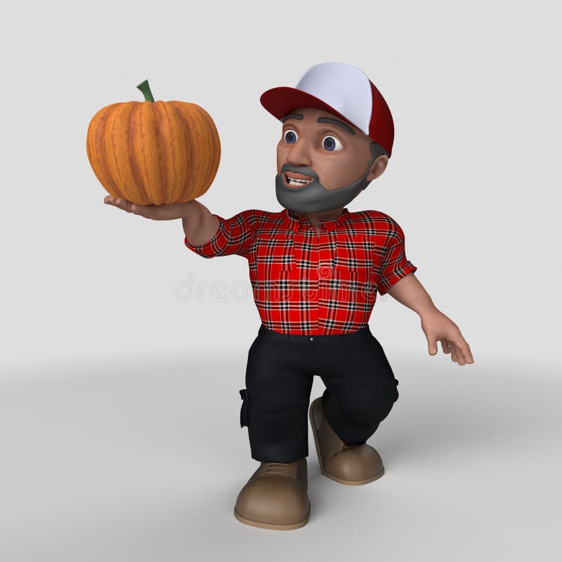 3D Cartoon Lumberjack Character Stock Illustration - Illustration of ...