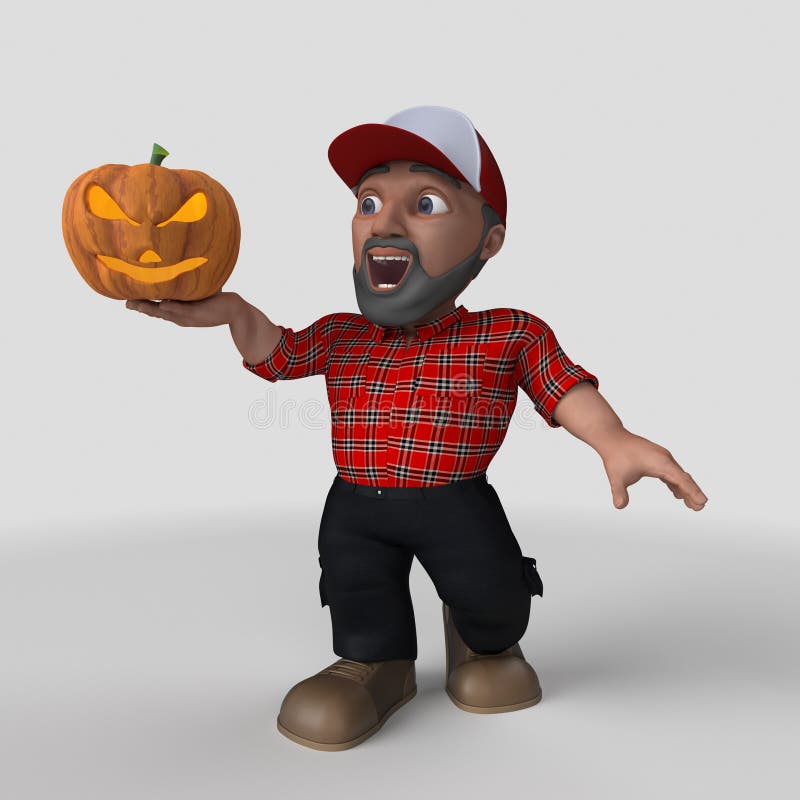 3D Cartoon Lumberjack Character Stock Illustration - Illustration of ...