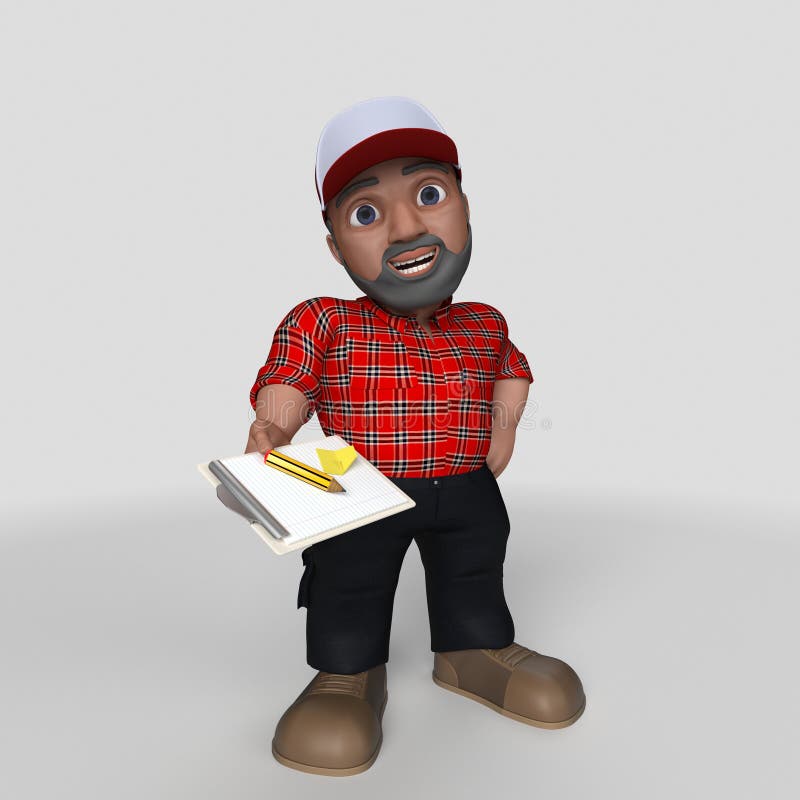 3D Cartoon Lumberjack Character Stock Illustration - Illustration of ...