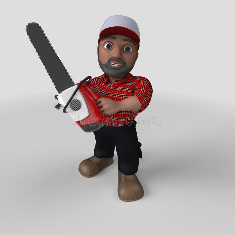 3D Cartoon Lumberjack Character Stock Illustration - Illustration of ...