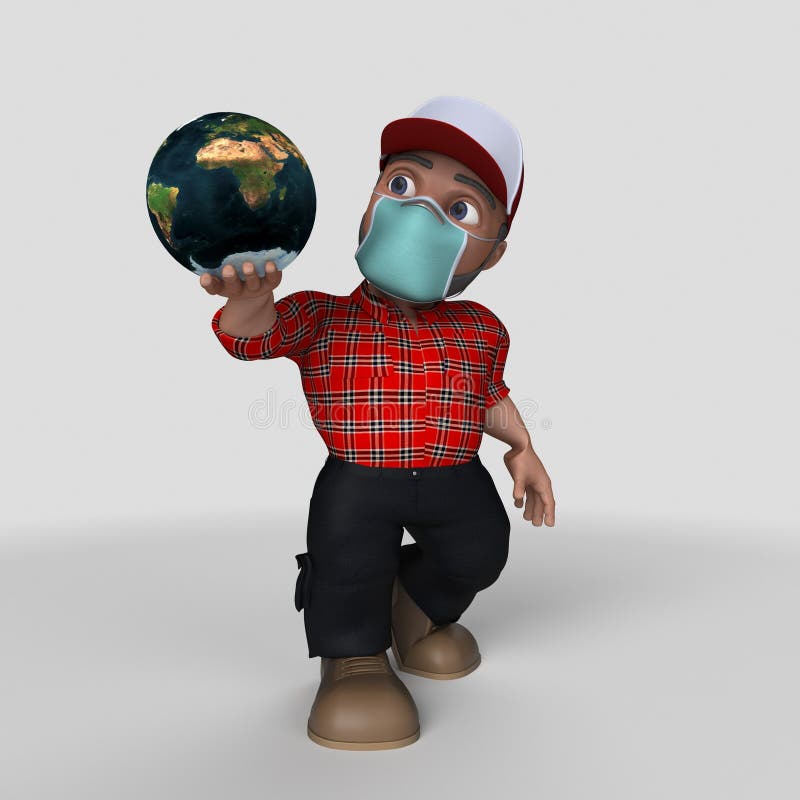 3D Cartoon Lumberjack Character Stock Illustration - Illustration of ...