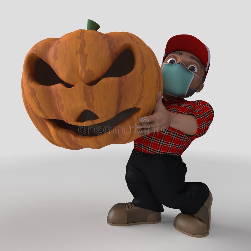 3D Cartoon Lumberjack Character Stock Illustration - Illustration of ...