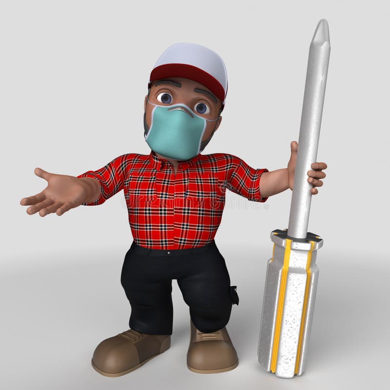 3D Cartoon Lumberjack Character Stock Illustration - Illustration of ...