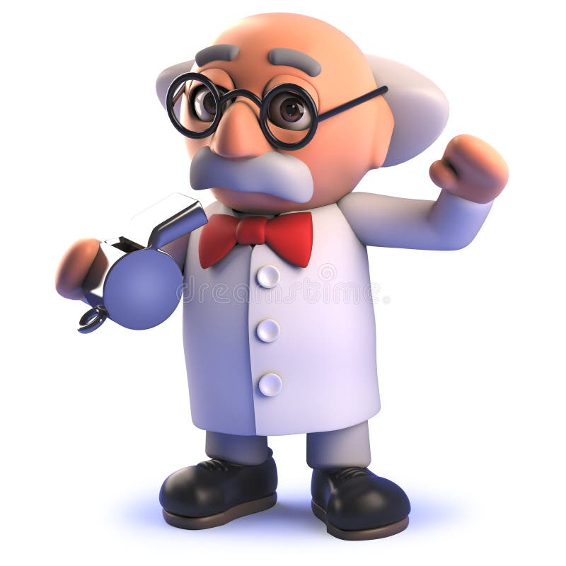Cartoon 3d Mad Professor Scientist Character Holding a Match Stock ...