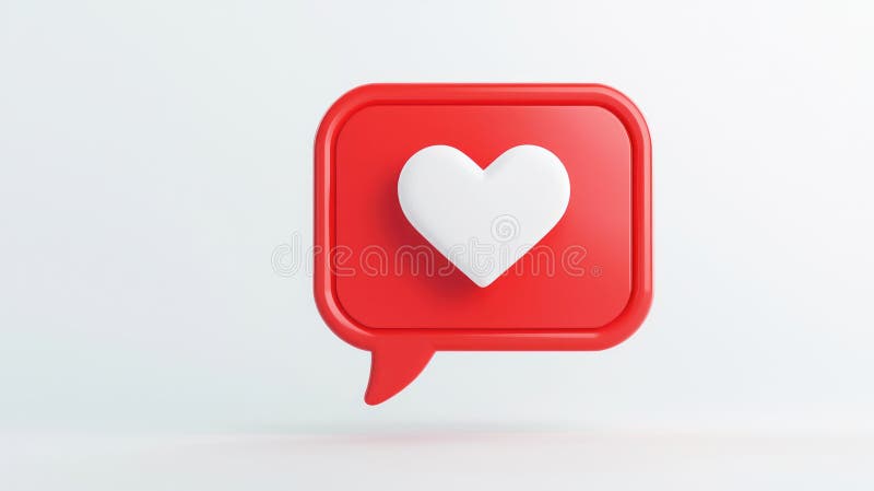 3D Cartoon Message Bubble Icon Stock Illustration - Illustration of ...