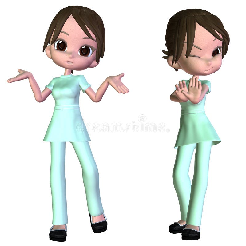 3d Cartoon nurse stock illustration. Illustration of advice - 37455738