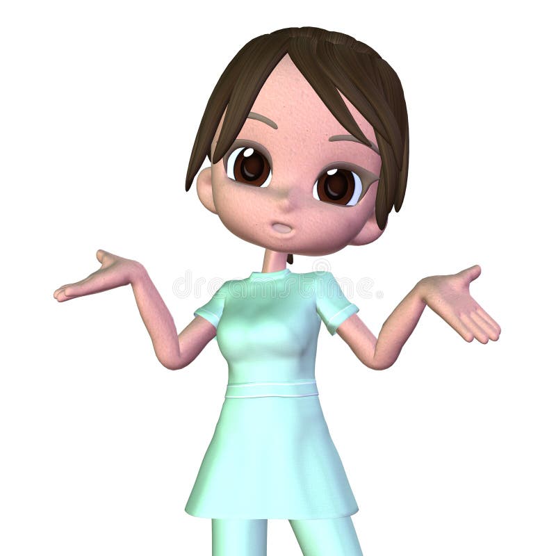 3d Cartoon nurse stock illustration. Illustration of nurse - 37192432