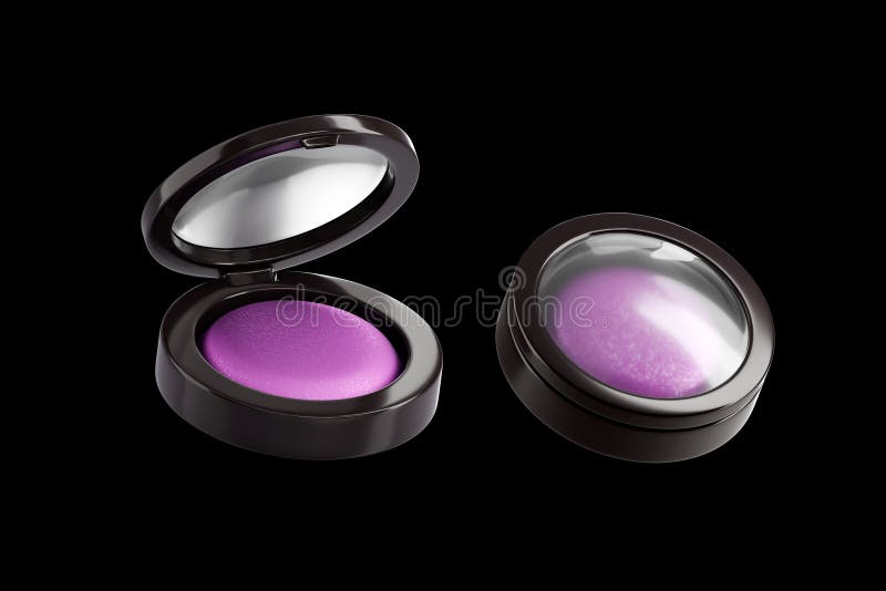 3d Cartoon Pink Compact Blush in Black Open and Closed Container, Side ...