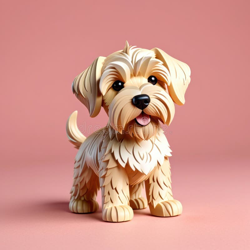 3D Cartoon Puppy Dog. stock illustration. Illustration of smiling ...