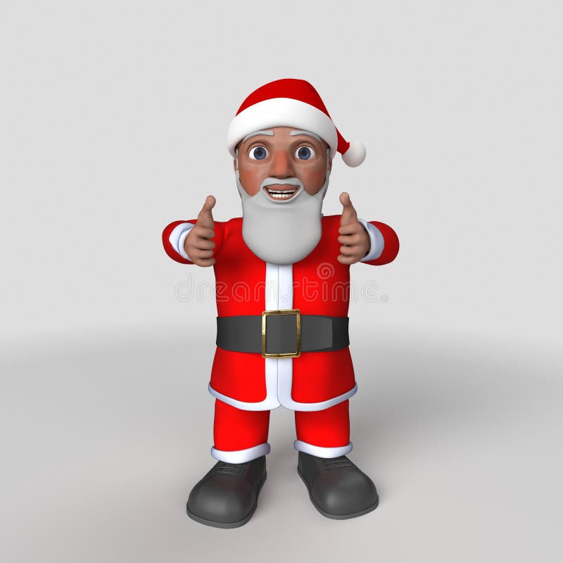 3D Cartoon Santa Claus Character Stock Illustration - Illustration of ...