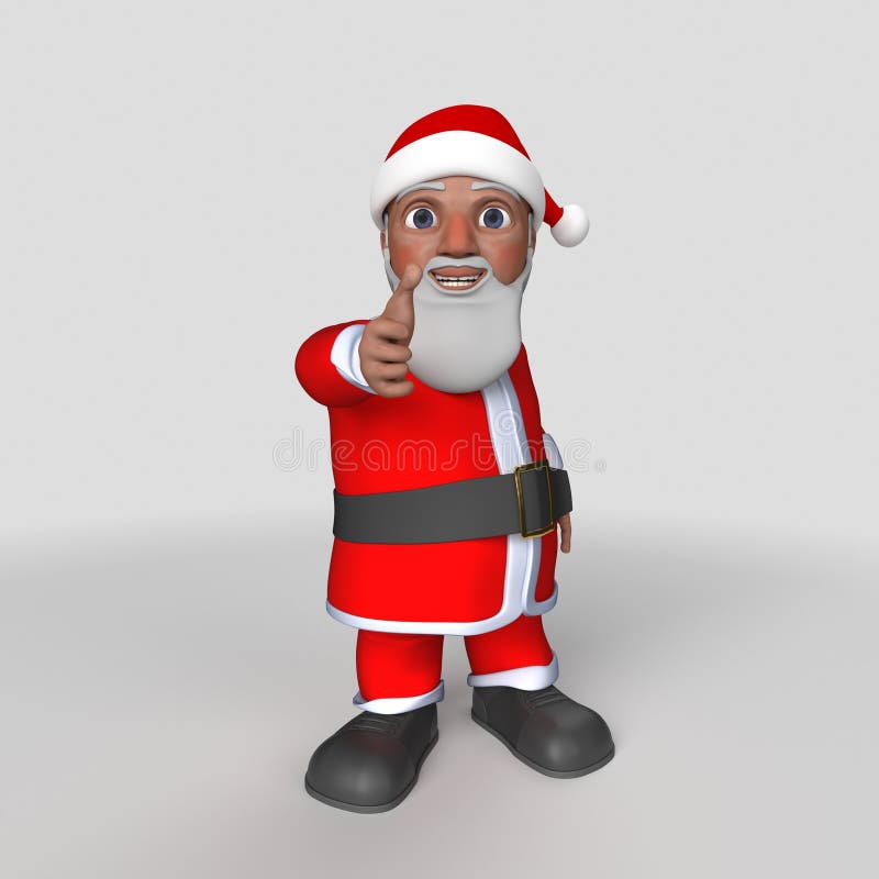 3D Cartoon Santa Claus Character Stock Illustration - Illustration of ...