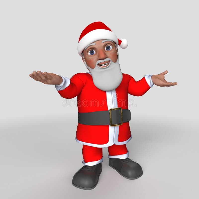 3D Cartoon Santa Claus Character Stock Illustration - Illustration of ...