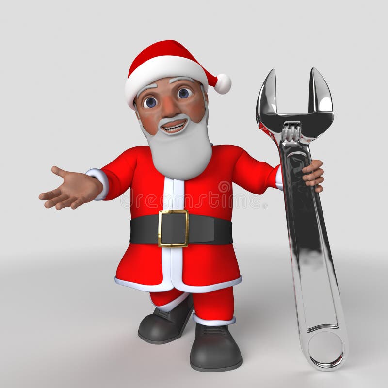 3D Cartoon Santa Claus Character Stock Illustration - Illustration of ...