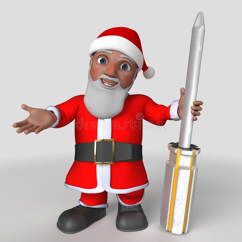 3D Cartoon Santa Claus Character Stock Illustration - Illustration of ...