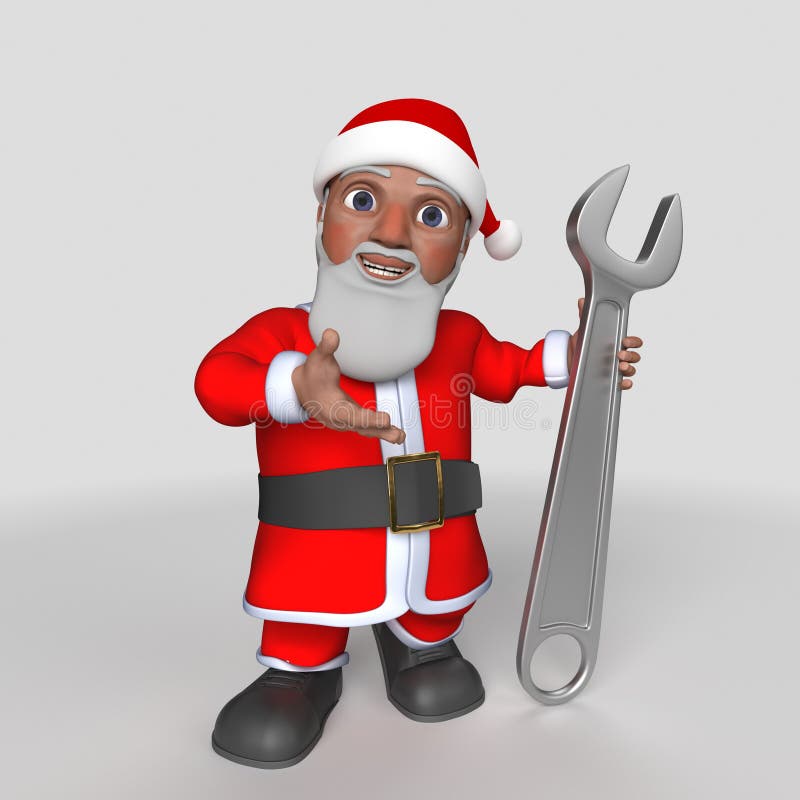 3D Cartoon Santa Claus Character Stock Illustration - Illustration of ...