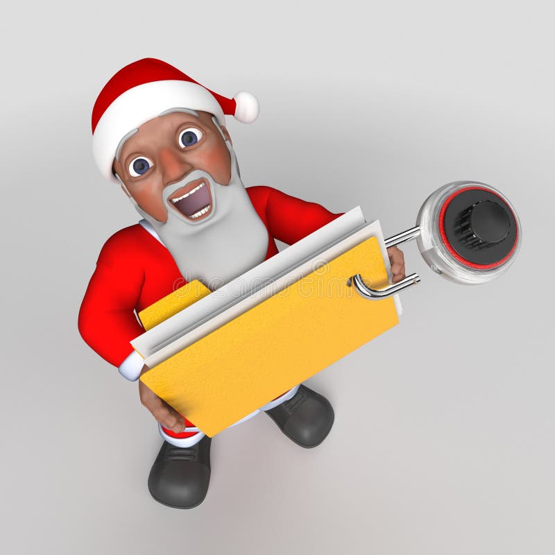 3D Cartoon Santa Claus Character Stock Illustration - Illustration of ...