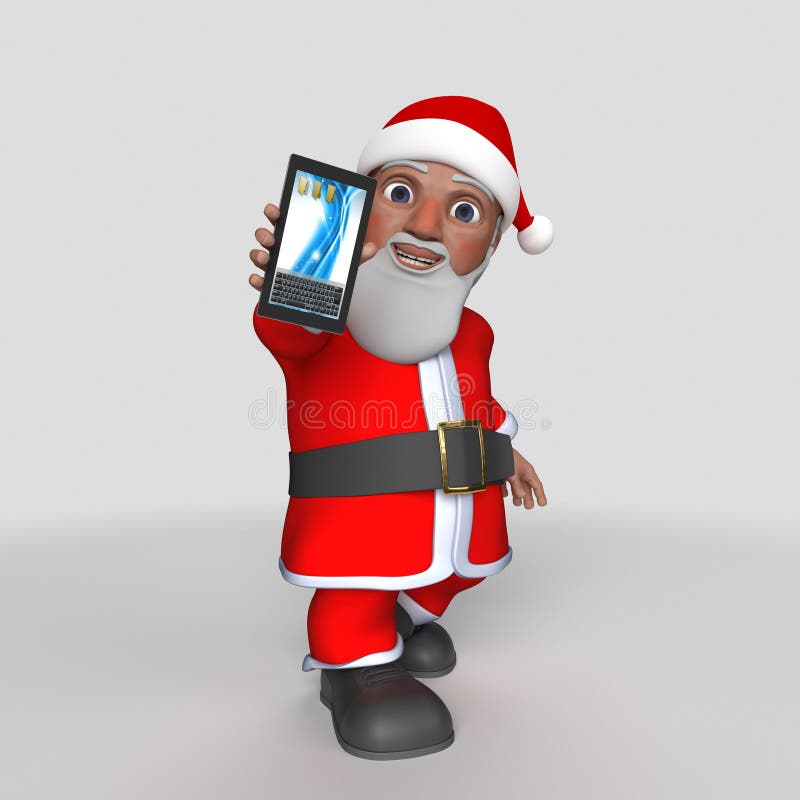 3D Cartoon Santa Claus Character Stock Illustration - Illustration of ...