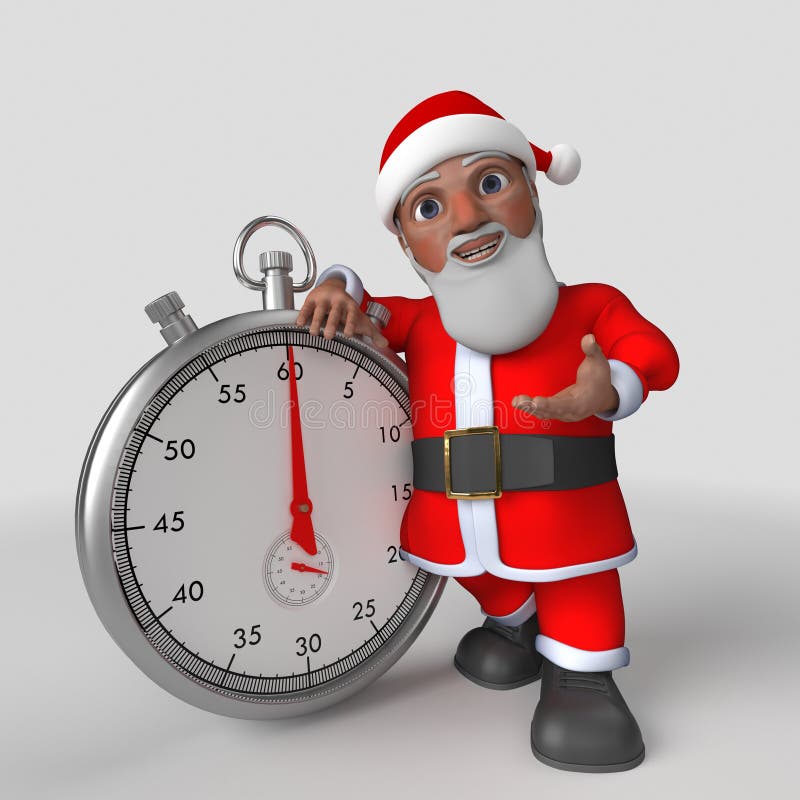 3D Cartoon Santa Claus Character Stock Illustration - Illustration of ...