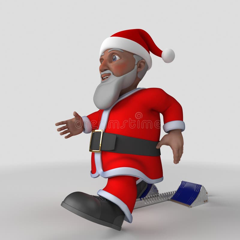 3D Cartoon Santa Claus Character Stock Illustration - Illustration of ...