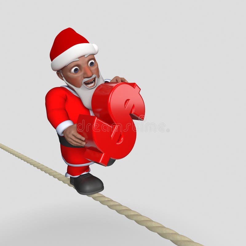 3D Cartoon Santa Claus Character Stock Illustration - Illustration of ...