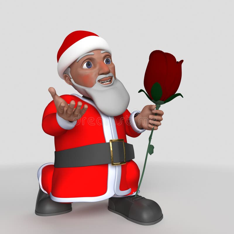3D Cartoon Santa Claus Character Stock Illustration - Illustration of ...