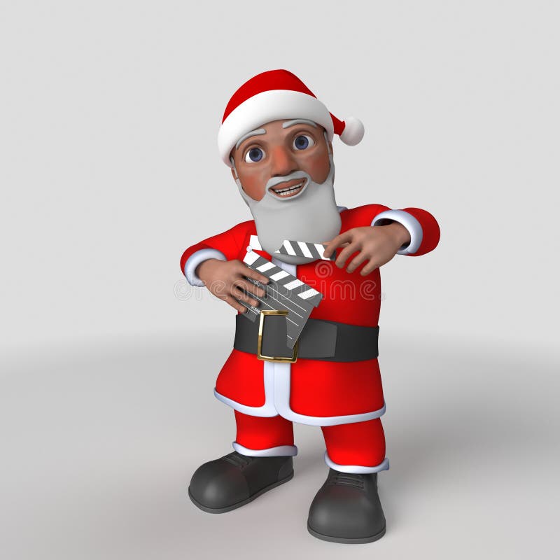 3D Cartoon Santa Claus Character Stock Illustration - Illustration of ...