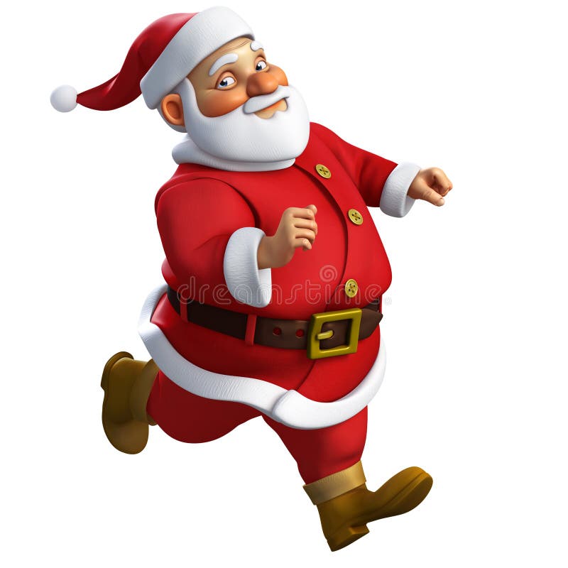 Santa Running Clipart