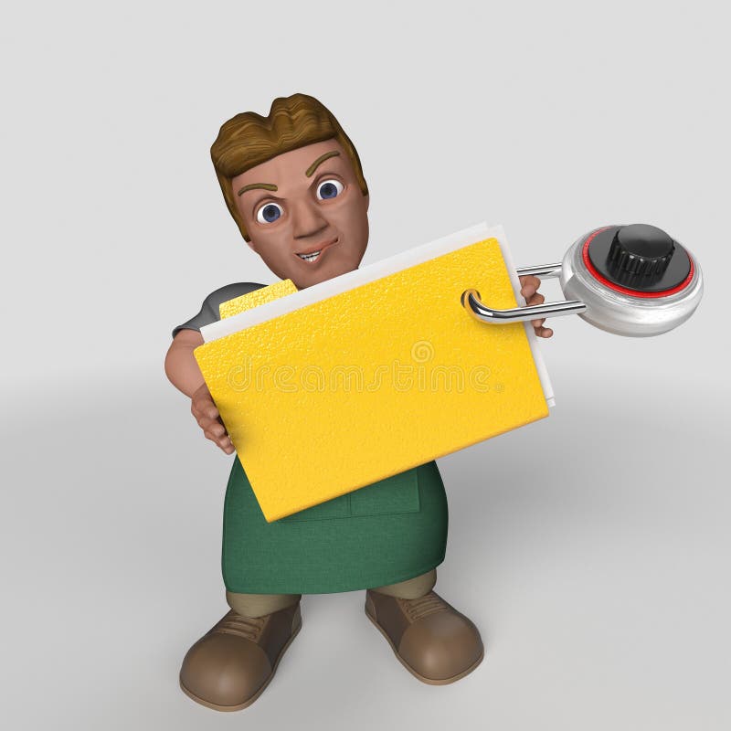 3D Cartoon Shop Keeper Character Stock Illustration - Illustration of ...