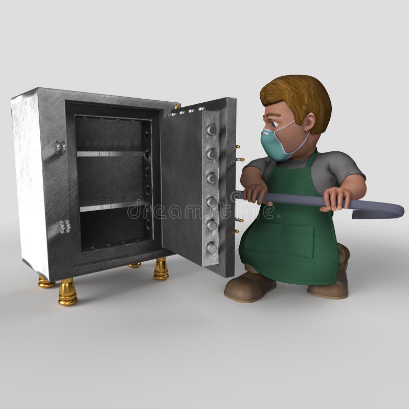 3D Cartoon Shop Keeper Character Stock Illustration - Illustration of ...