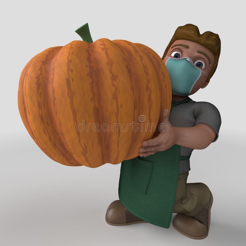 3D Cartoon Shop Keeper Character Stock Illustration - Illustration of ...