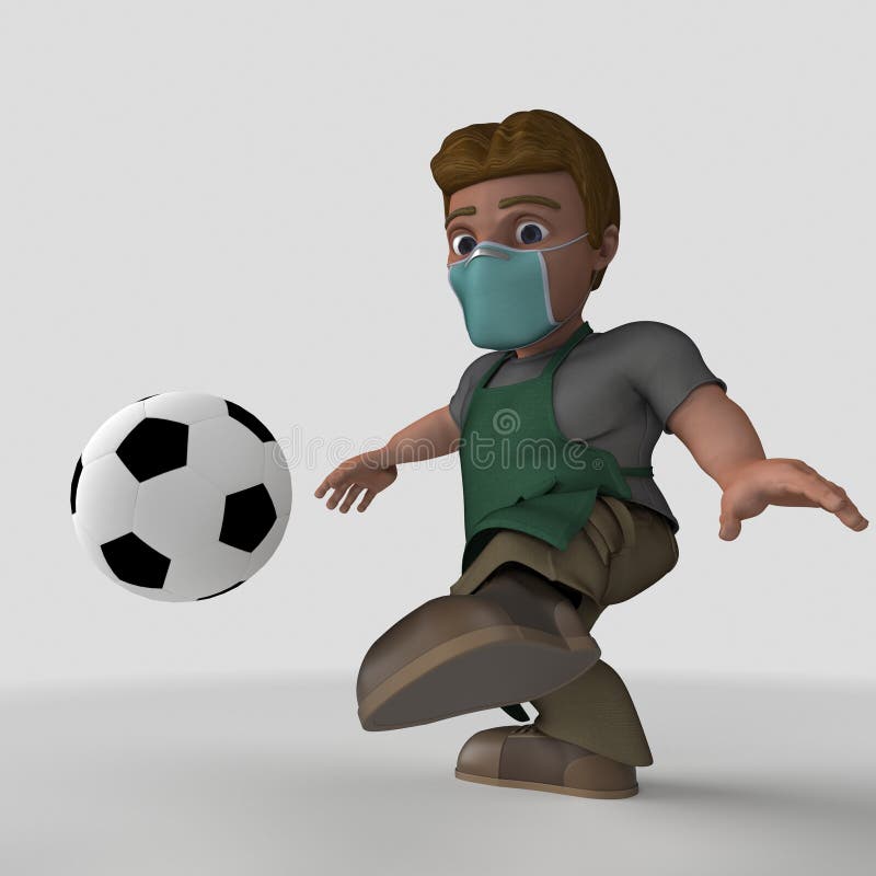 3D Cartoon Shop Keeper Character Stock Illustration - Illustration of ...