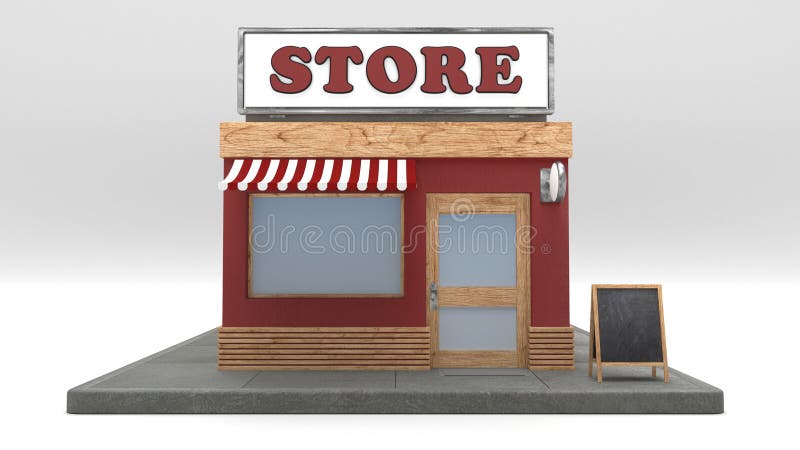 3D Cartoon Shop Keeper Character Stock Illustration - Illustration of ...