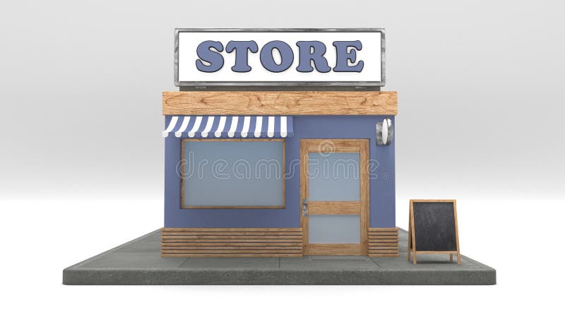 3D Cartoon Shop Keeper Character Stock Illustration - Illustration of ...